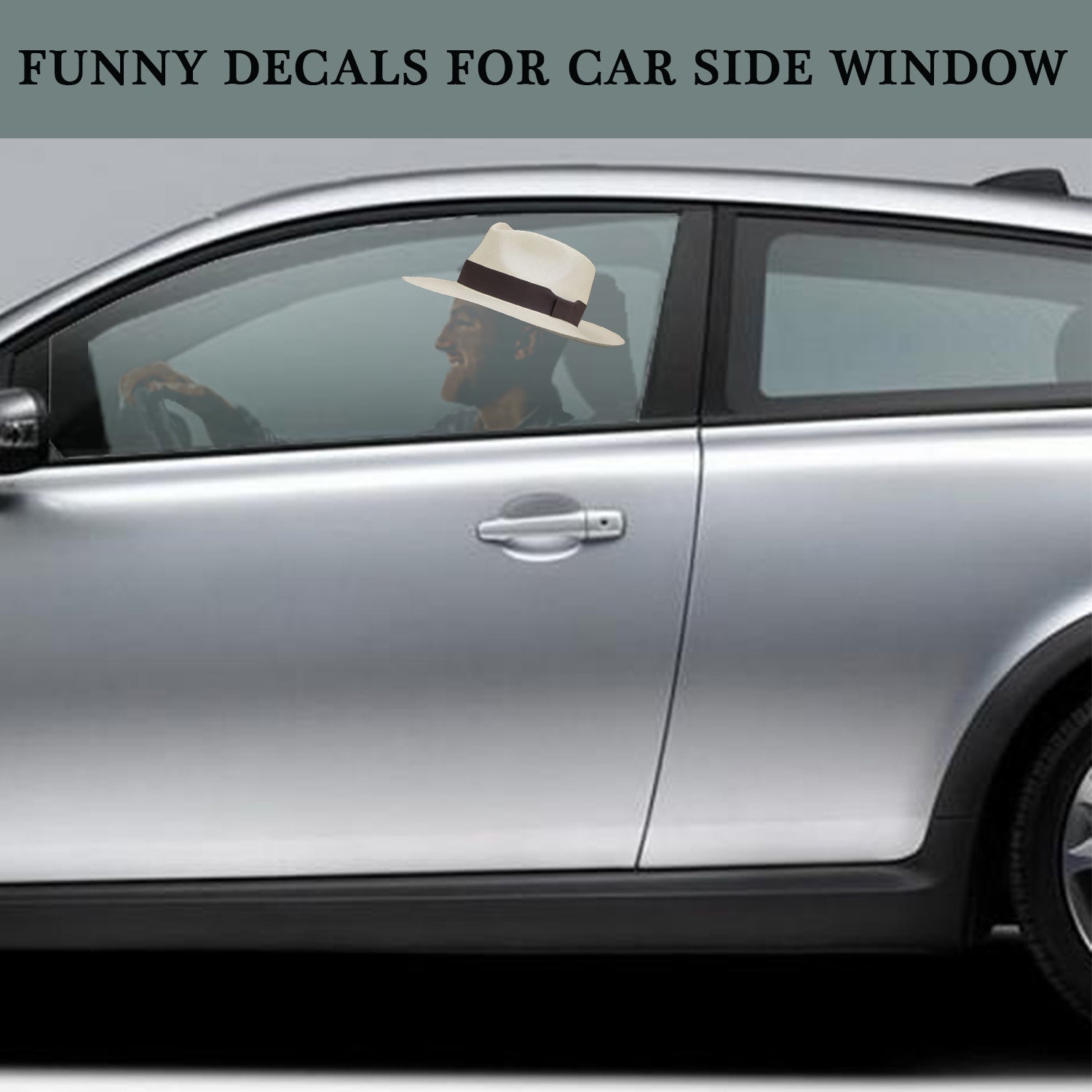 Driving Crooner Hat Vinyl Sticker- Funny Car Side Window Decal ... Driving Crooner Hat Vinyl Sticker- Funny Car Side Window Decal ...